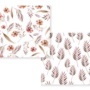 Boho Flower Digital Paper Pack Boho Flowers Seamless - Etsy