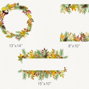 Autumn Fall Clipart Frame Illustrations Square Frame Wreath, Leaves ...