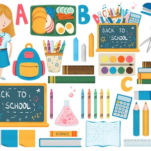 Back to School Clipart, School Supply Clipart, School Kids Clipart ...