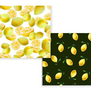 Lemon Digital Paper Pack Seamless Pattern Kitchen Decor Lemon ...