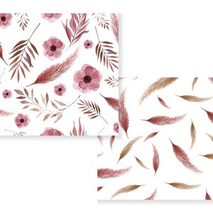 Boho Flower Digital Paper Pack Boho Flowers Seamless - Etsy