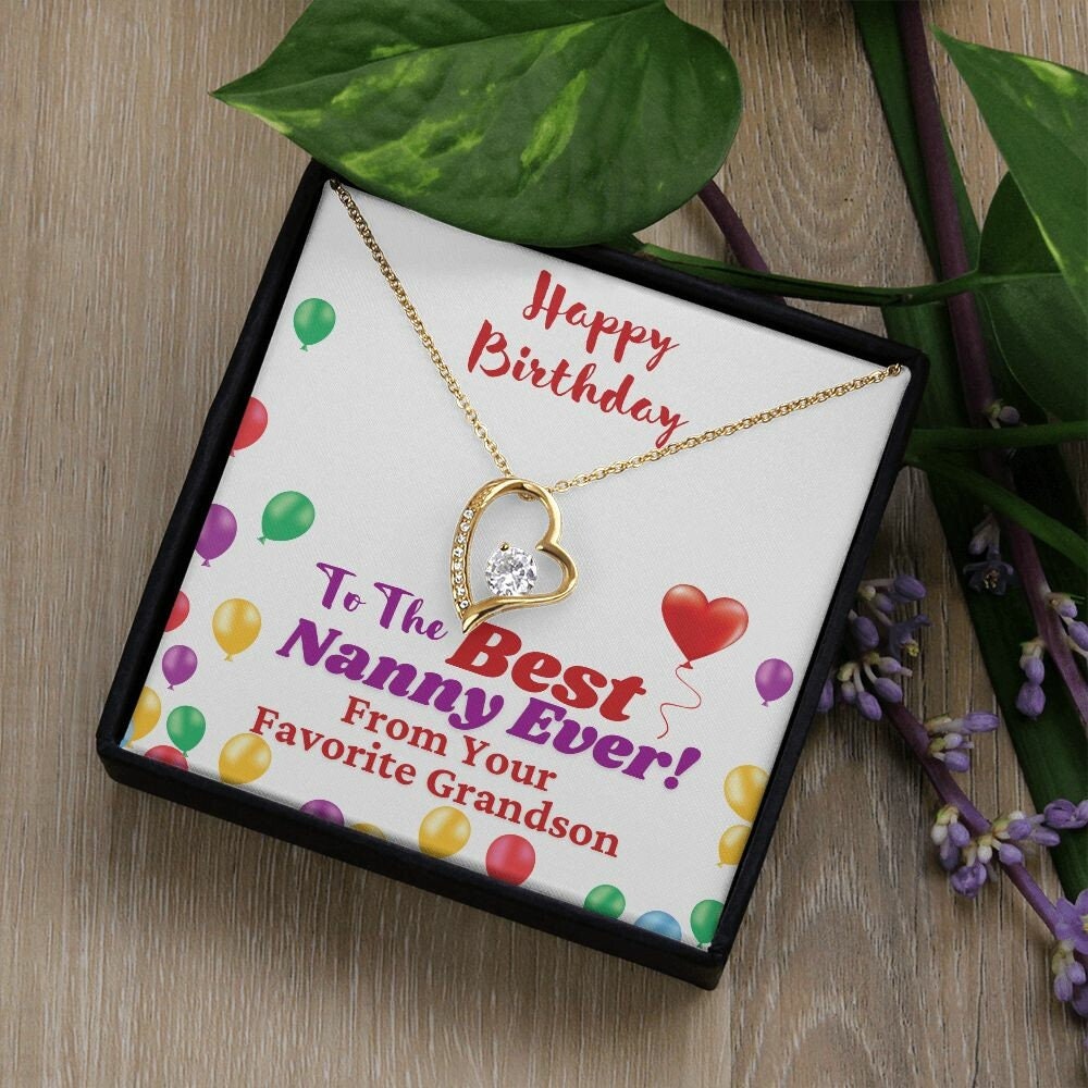 Nanny Necklace From Grandson to the Worlds Best Nanny Message Necklace ...