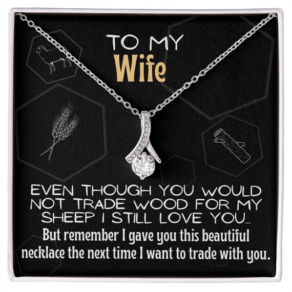 Personalized To My Beautiful Wife Necklace From Husband, 59% OFF