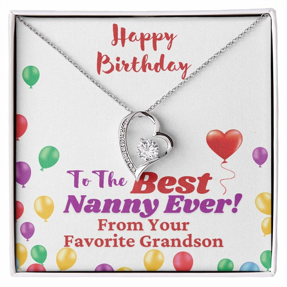 Nanny Necklace From Grandson to the Worlds Best Nanny Message Necklace ...