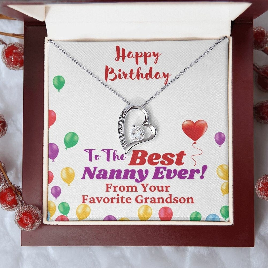 Nanny Necklace From Grandson to the Worlds Best Nanny Message Necklace ...