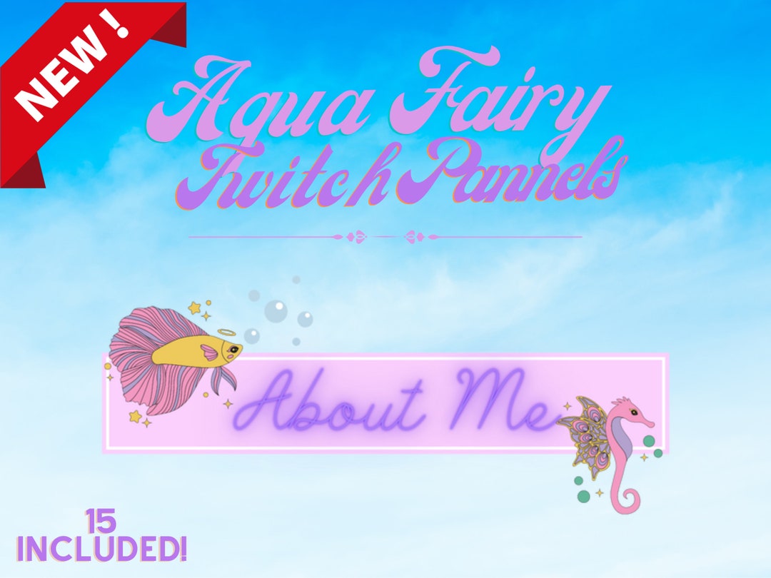 Aqua Fairy Twitch Pannel Set / Streamer / Streaming / Kawaii / - Etsy