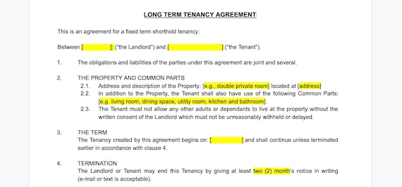 Long Term Agreement Template