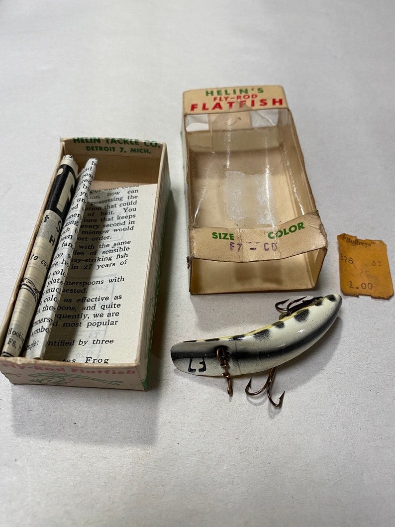 Helin's Fly Rod Flatfish F7 Color CD Vintage Lure Never Used With Box ...