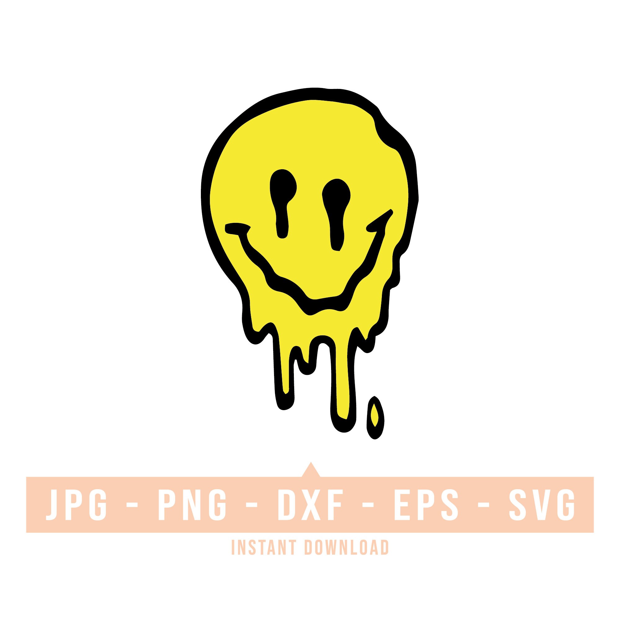 Dripping Runny Smiley SVG - VSCO, Aesthetic, Instagram Svg Image - SVG ...
