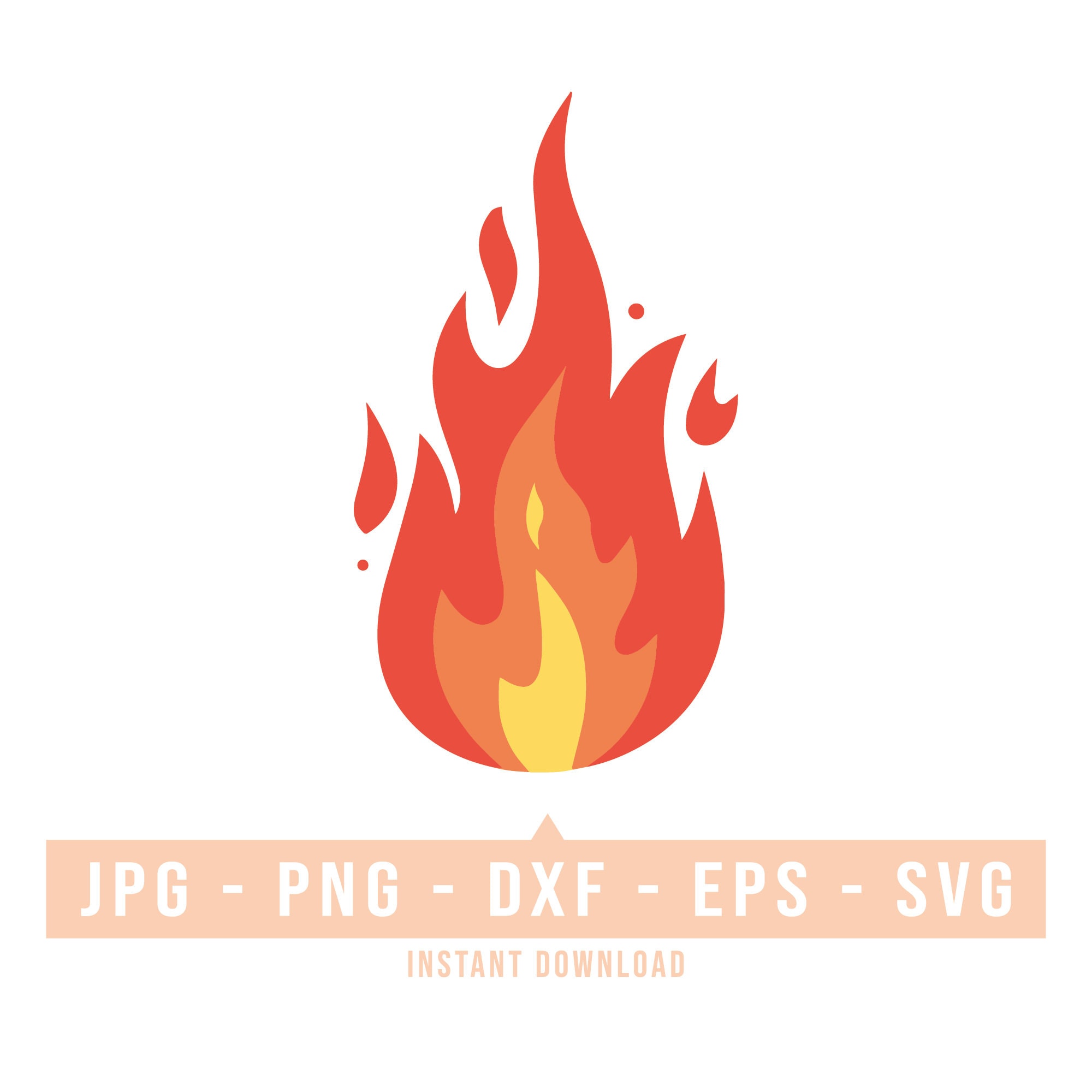 Fire Flame Simple Icon - Commercial Use - SVG File for Cutter, Vinyl ...