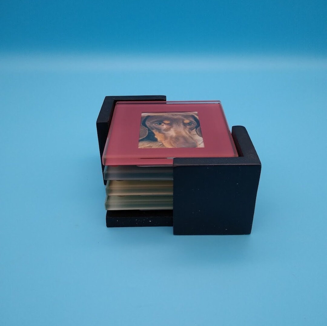 This is a New Set of 4 Glass Photo Coasters. - Etsy
