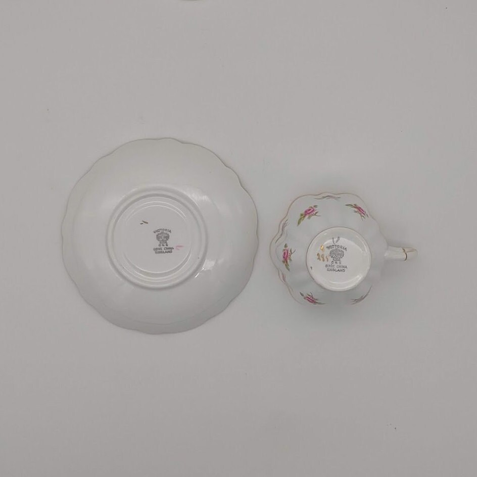 Victoria Bone China Tea Cup & Saucer, Made in England - Etsy