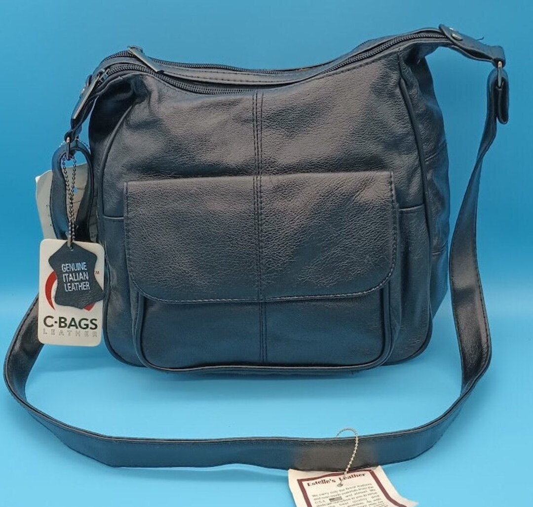 Vintage C-bag Italian Black Leather Purse Style LT-215, New With Tabs ...