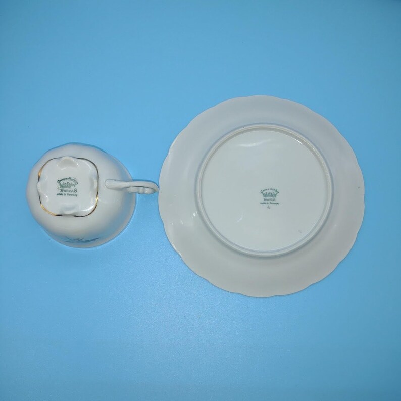 Crown Heiden, Bavaria Germany, 2 Tea Cups and 3 Salad Plates - Etsy