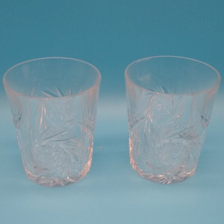 Crystal Drink Glasses Pair Etsy