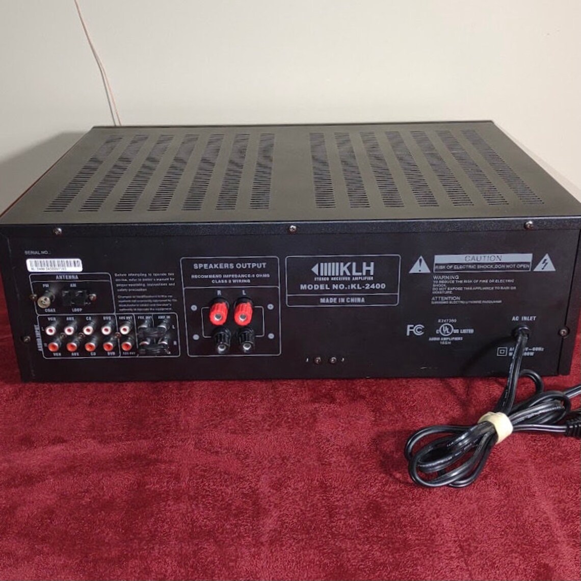 KLH KL-2400 Stereo Receiver Amplifier, Tested and Working as Intended ...