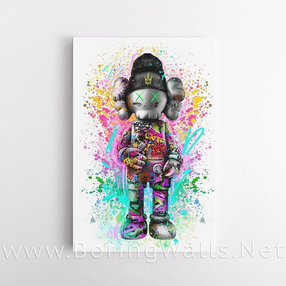 Art & Collectibles Giclée Prints Kaws canvas modern art kaws hypebeast ...