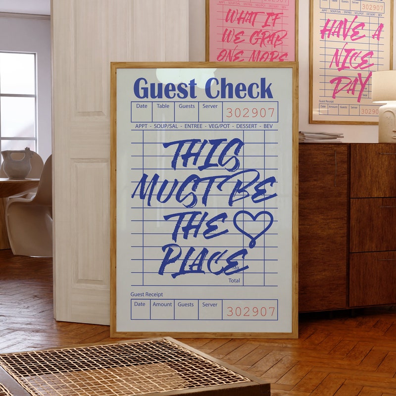 Guest Check Poster - Etsy