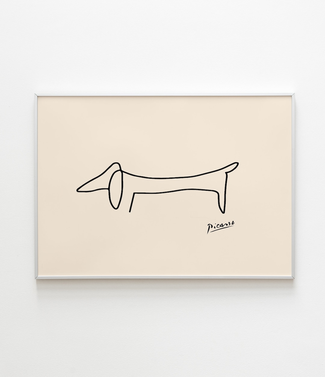 Picasso Dog Line, Lump Dog, Neutral Wall Art, Picasso Dachshund ...