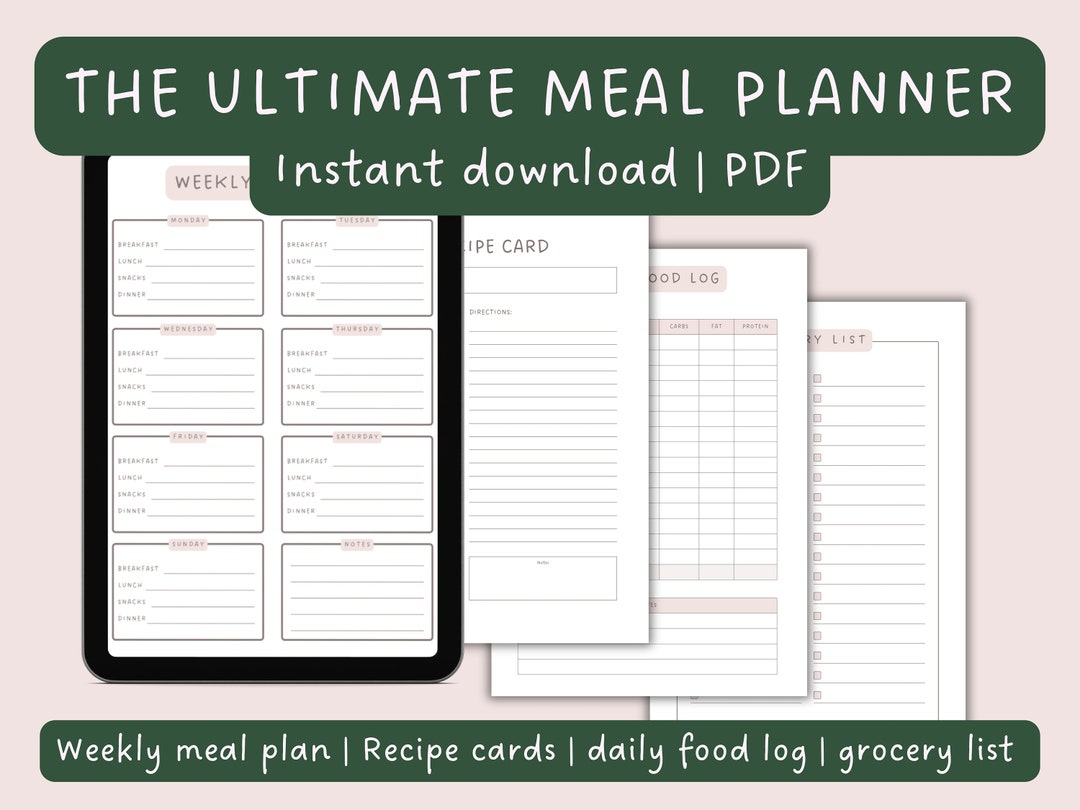 The Ultimate Digital Meal Planner Instant Download - Etsy