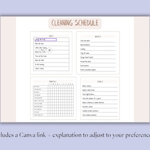 Editable Cleaning Checklist Cleaning Schedule Template Daily Weekly ...