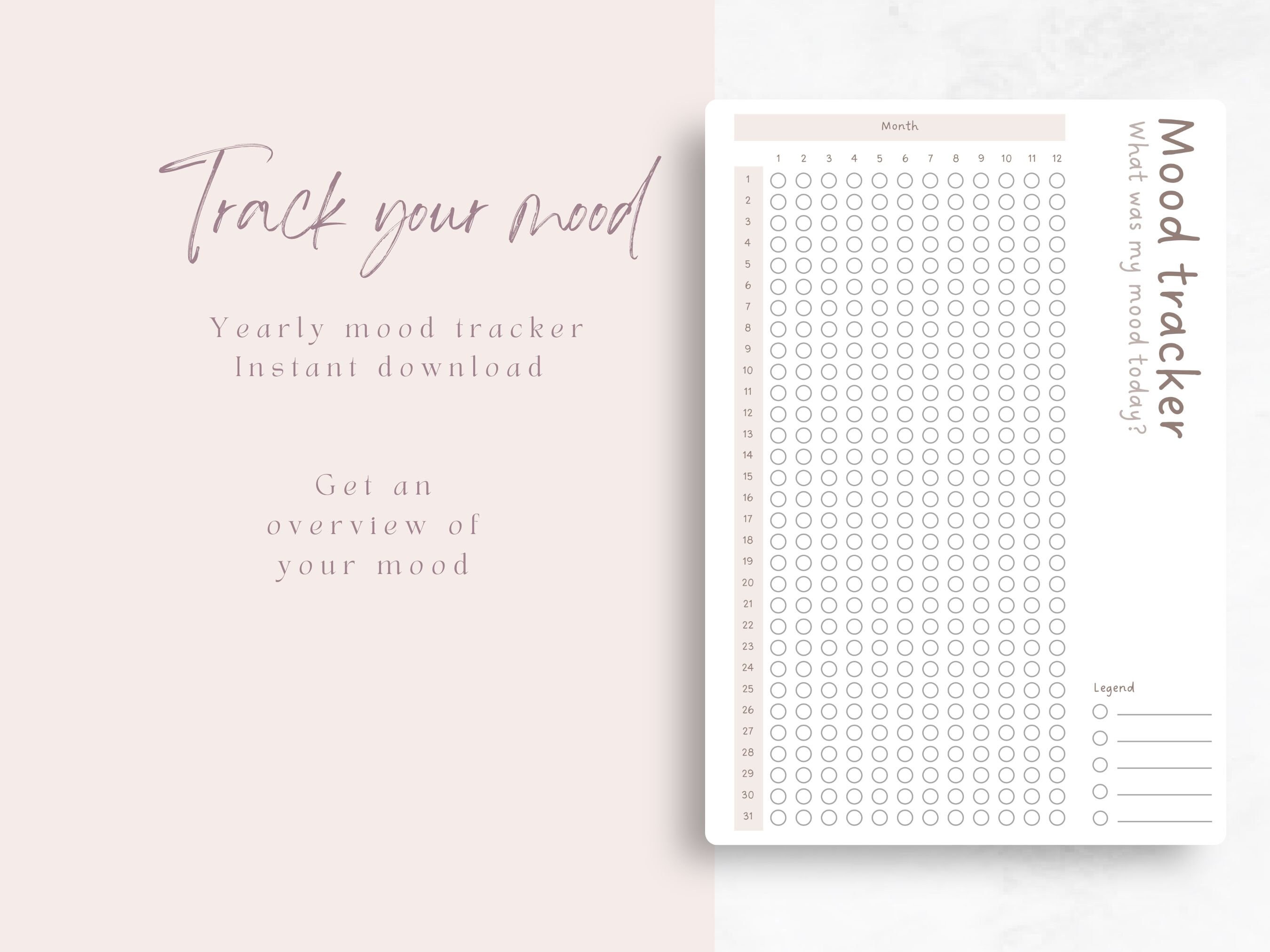 Digital Mood Tracker Printable Feeling Tracker Digital Download Self ...