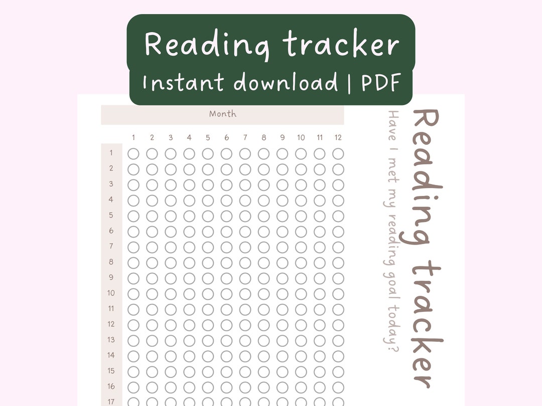 Digital Reading Tracker Printable Set Goals for Your Reading - Etsy