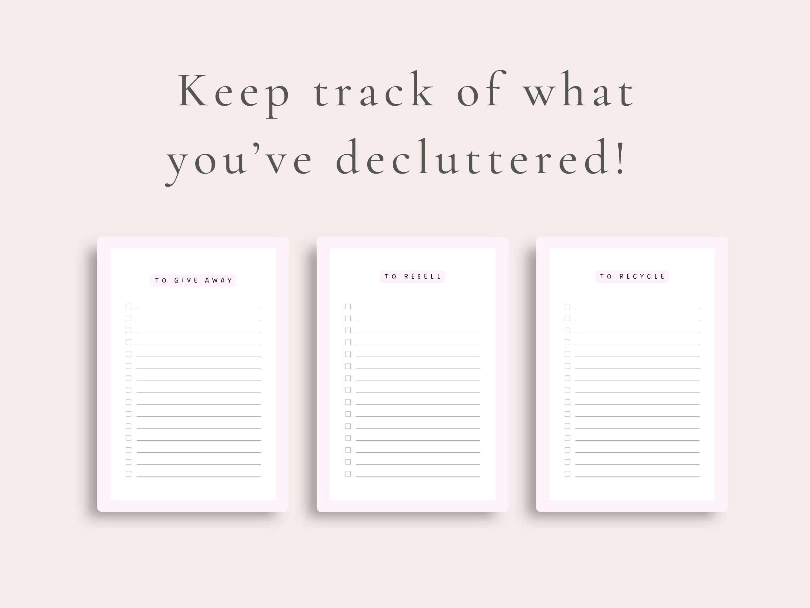 Printable Declutter Bundle for an Organized House Declutter Plan, 30 ...