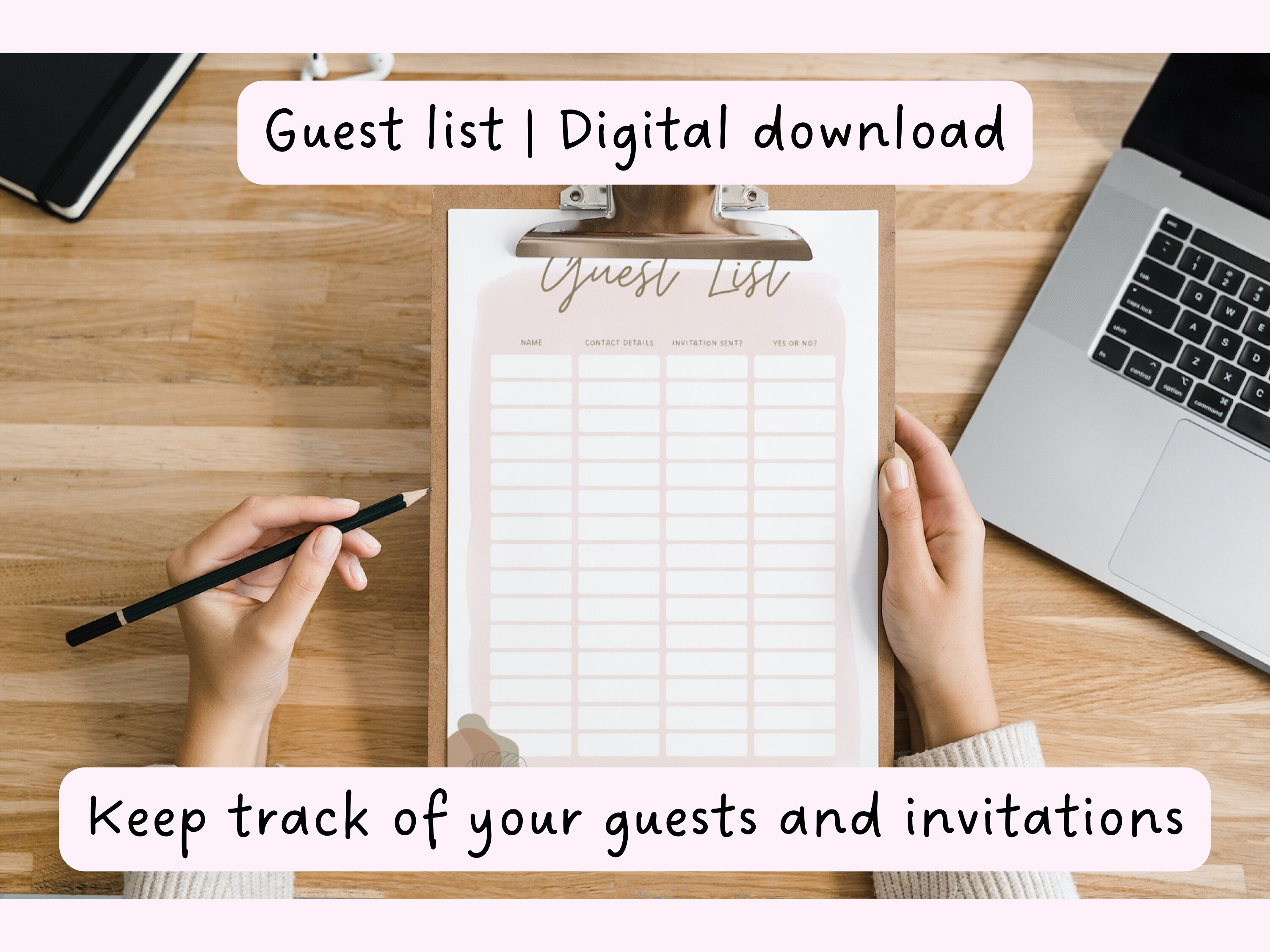 Printable Guest List Attendance List Digital Download - Etsy