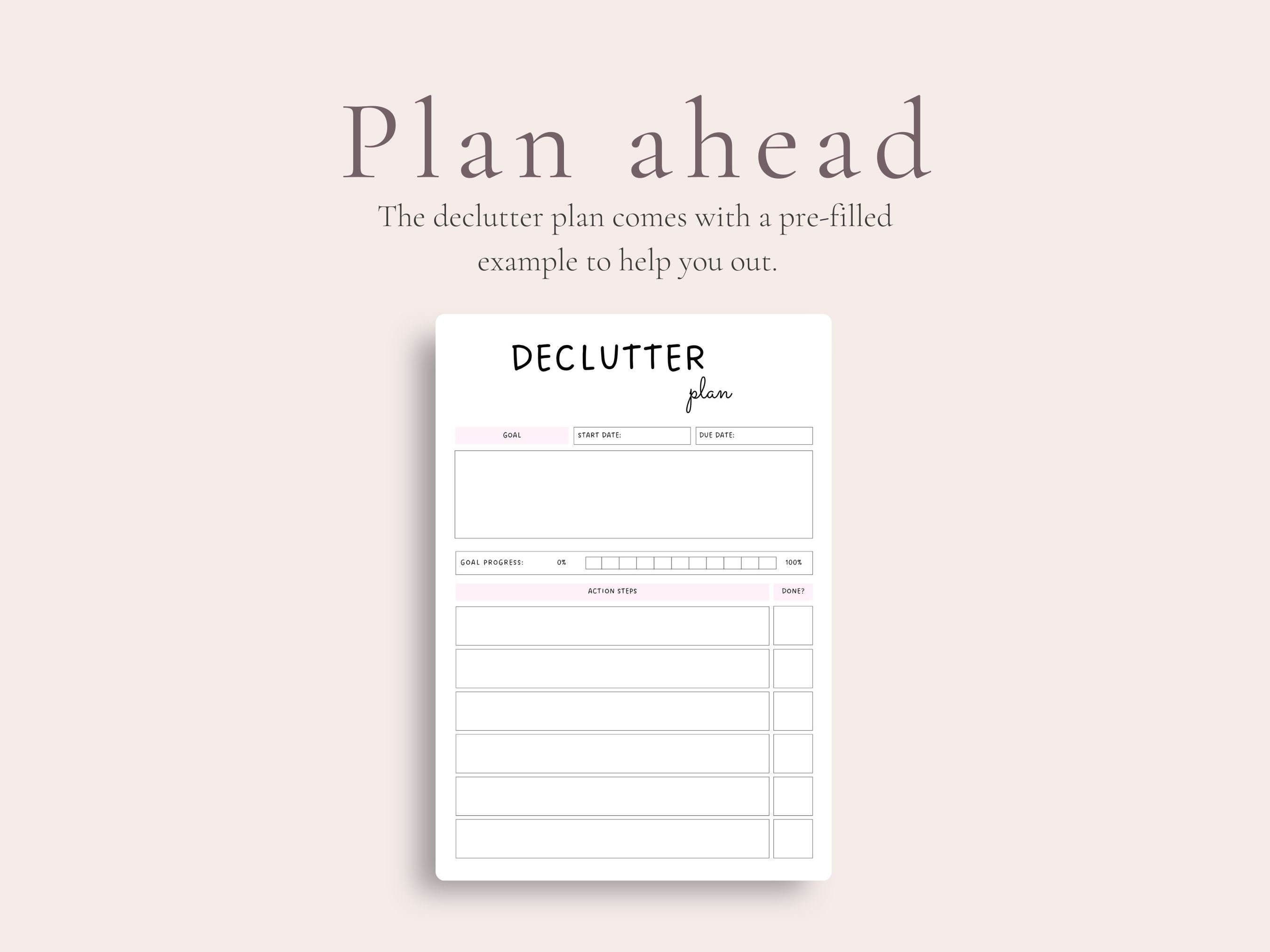 Printable Declutter Bundle for an Organized House Declutter Plan, 30 ...