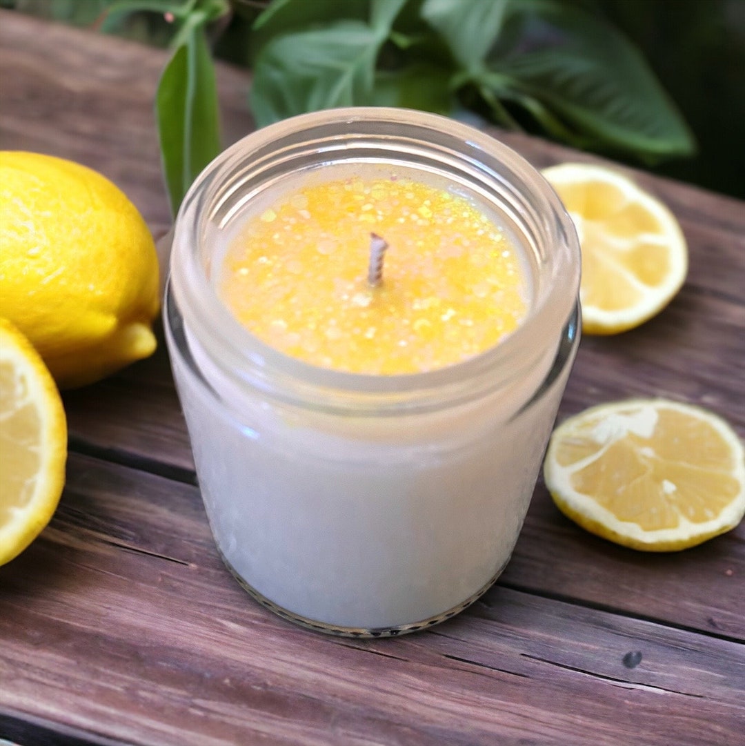 Lemon Verbena Color Changing Soy Candle | Citrus Sugar Lemongrass Glass ...