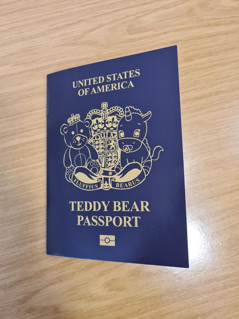 Personalised American Teddy Bear Passport: Custom Photo Travel ...