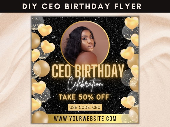 DIY Ceo Flyer Gold CEO Birthday Flyer Sale Flyer Template | Etsy