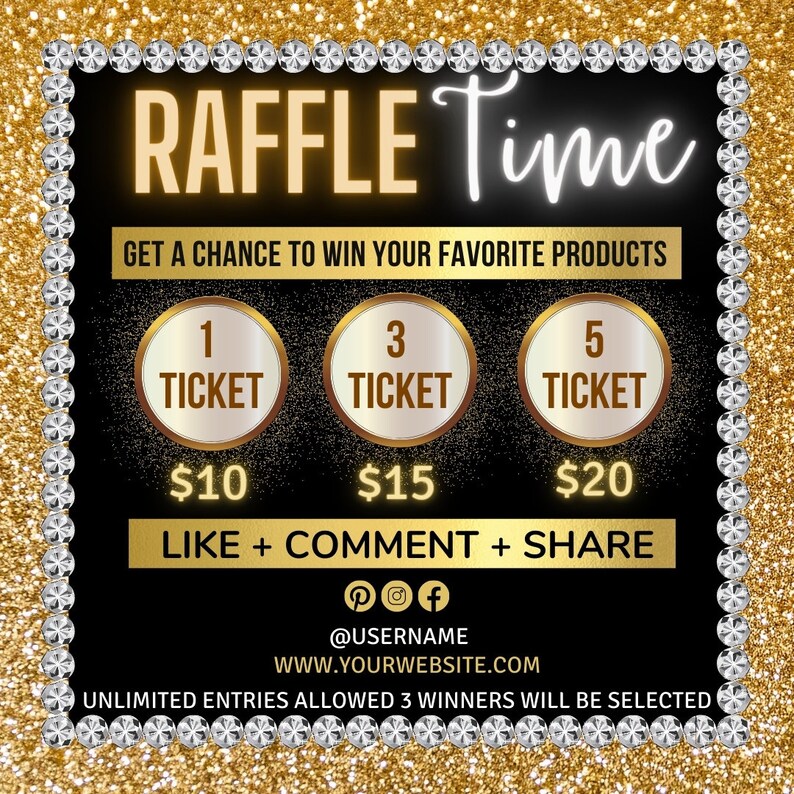 Gold Raffle Flyer, Instagram Giveaway Flyer, Contest Flyer, Lash Raffle ...