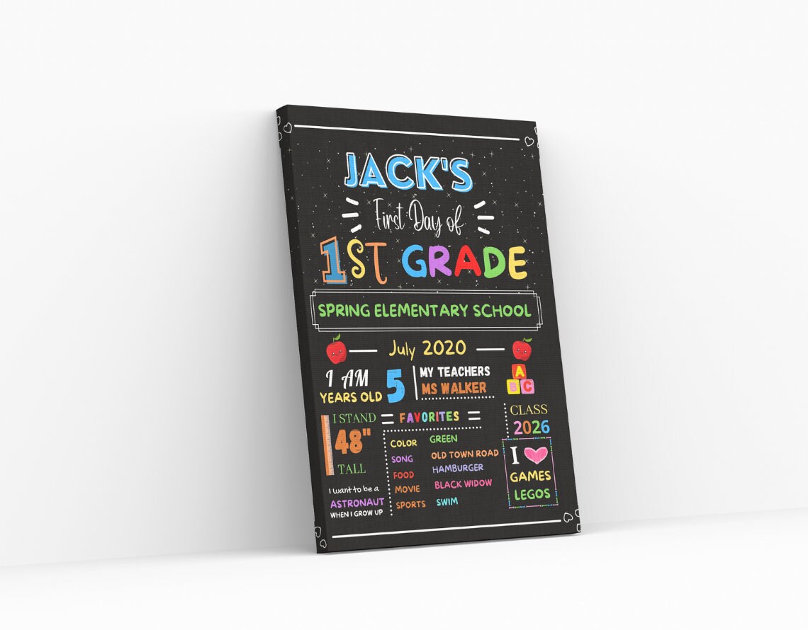 Editable First Day of School Sign, Chalkboard Back to School Sign, 1st ...