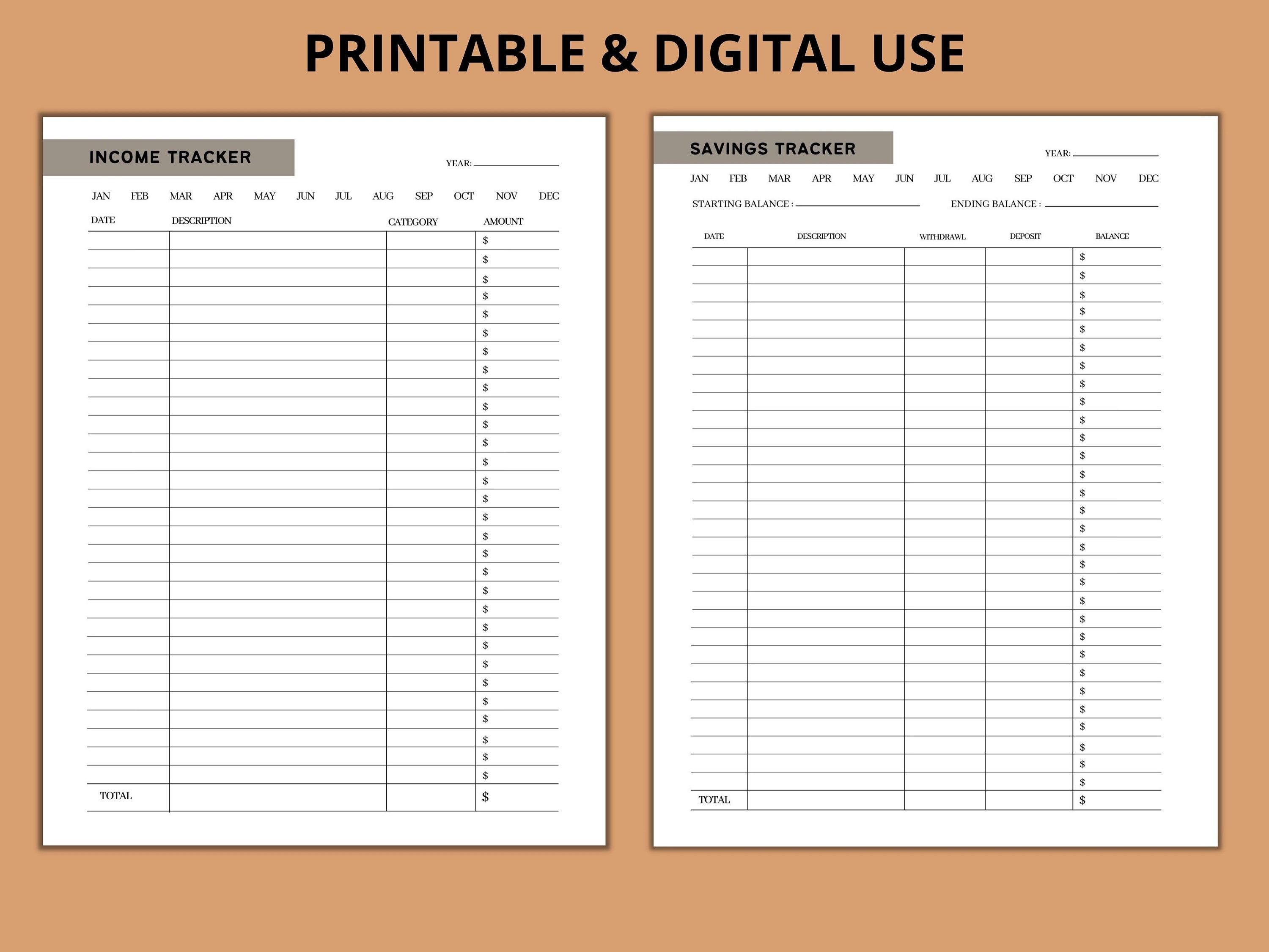 Monthly Budget Kit, Finance Planner, Expense Tracker, Income Tracker ...