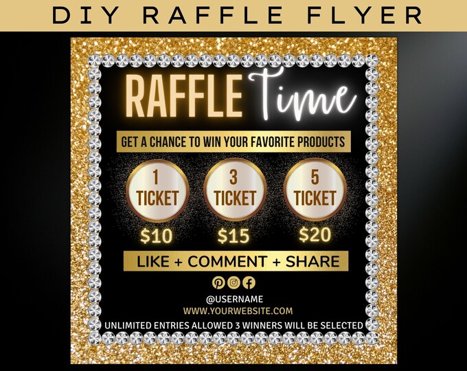 DIY Social Media Raffle Flyer, Competition Flyer Template, Instagram ...