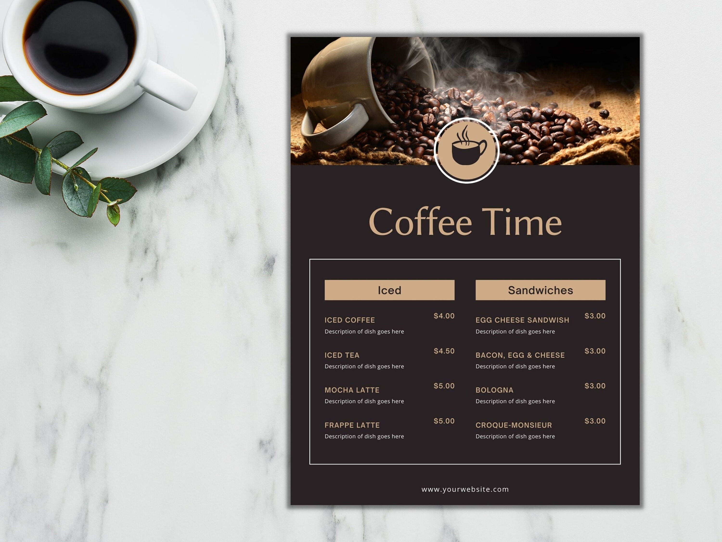 Cafe Menu Templates, Coffee Shop Price List, Drinks Menu, Editable 3 ...
