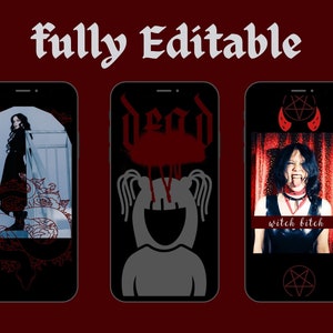 Gothic Aesthetic Instagram Post, Witch Instagram Template, Black Theme ...