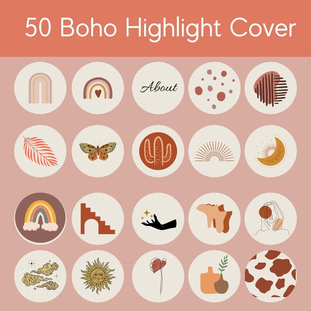 Boho Instagram Highlight Covers for Blogger, Brown Theme - Etsy