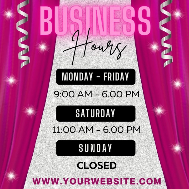 DIY Business Hours Flyer, Editable Open Hours Flyer, Social Media Flyer ...