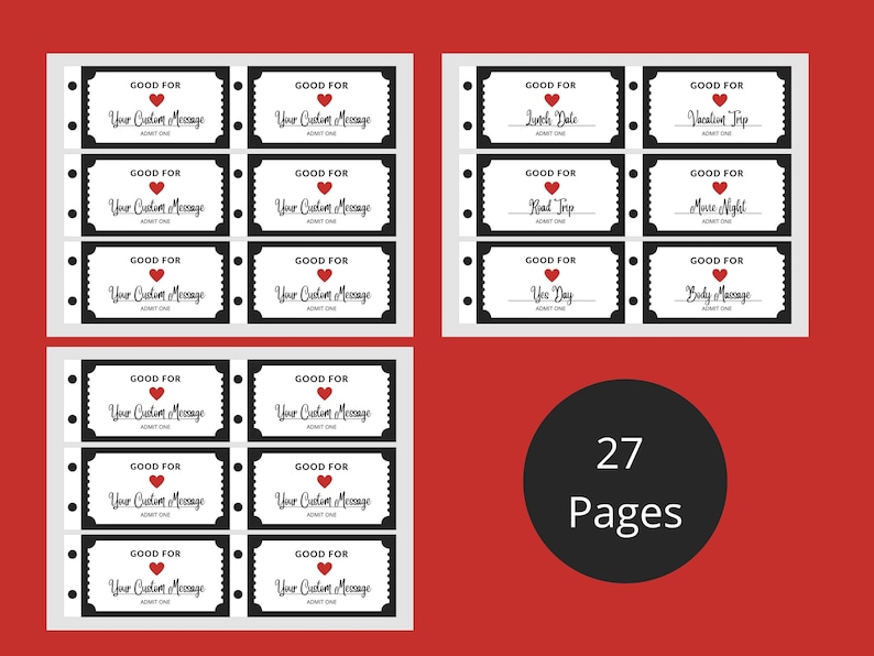 Printable Love Coupon Book, Gift for Boyfriend, Girlfriend, Anniversary ...