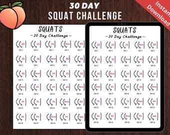 Fitness 30 Day Challenge Printable / Squat Challenge (Instant Download ...