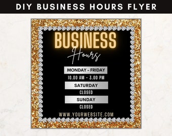 Store Hours Flyer - Etsy