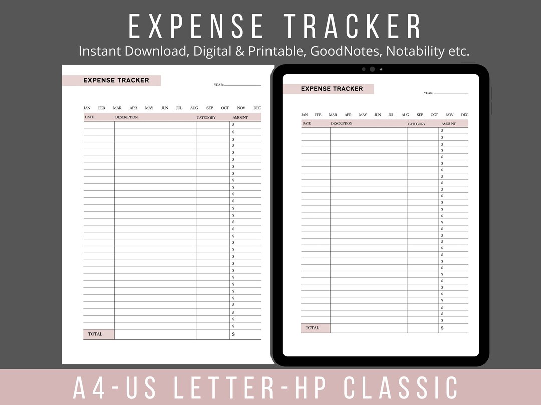 Expense Tracker, Finance Tracker Printable, Printable PDF, US Letter ...