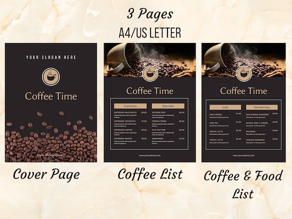 Coffee Shop Menu Templates