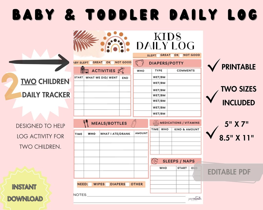 Baby Tracker, Baby Log, Newborn Tracker, Baby Log Tracker, Baby Daily ...