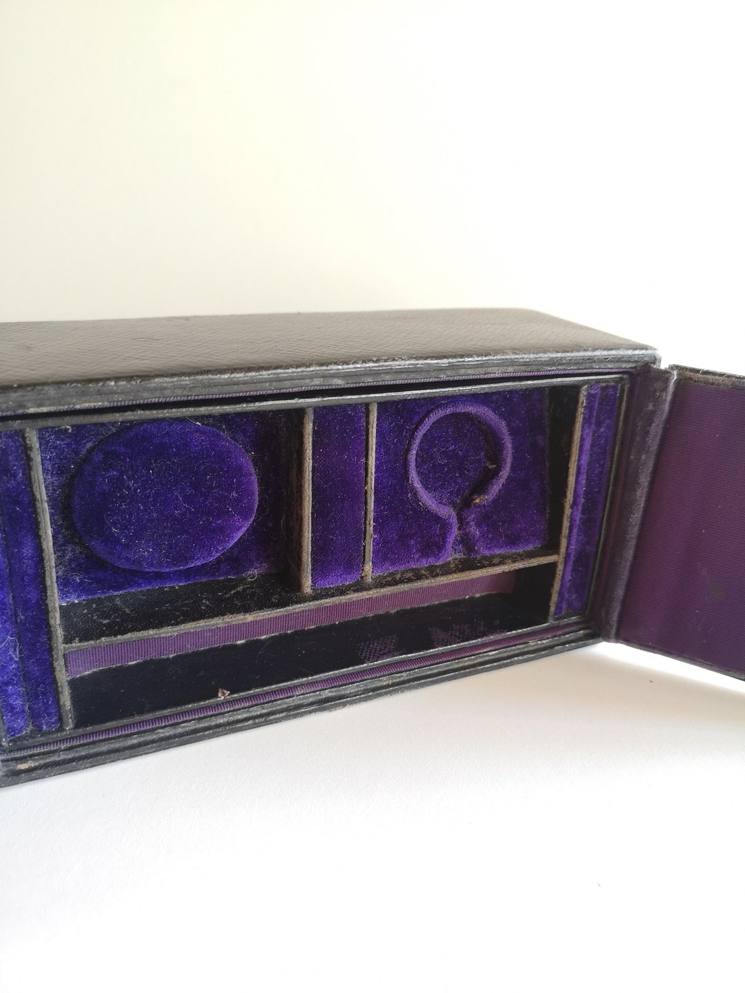Beautiful Leather and Purple Velvet Jewelry Box - Etsy