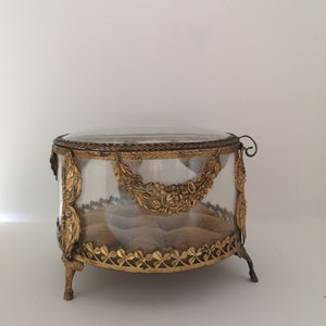 Antique Rare Round Jewelry Box - Etsy