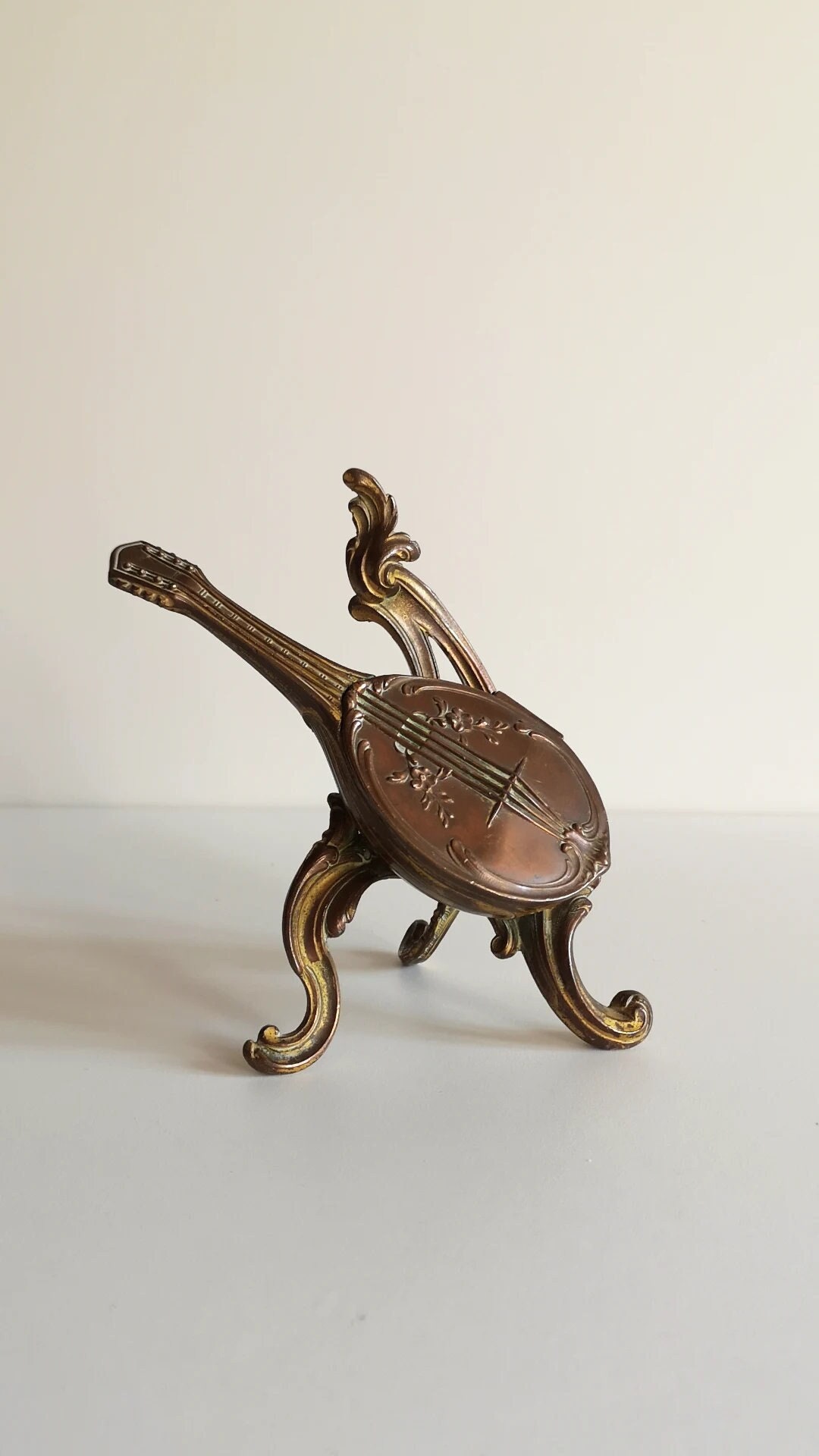 Antique Brass Jewelry Box in the Shape of a Mandolin - Etsy